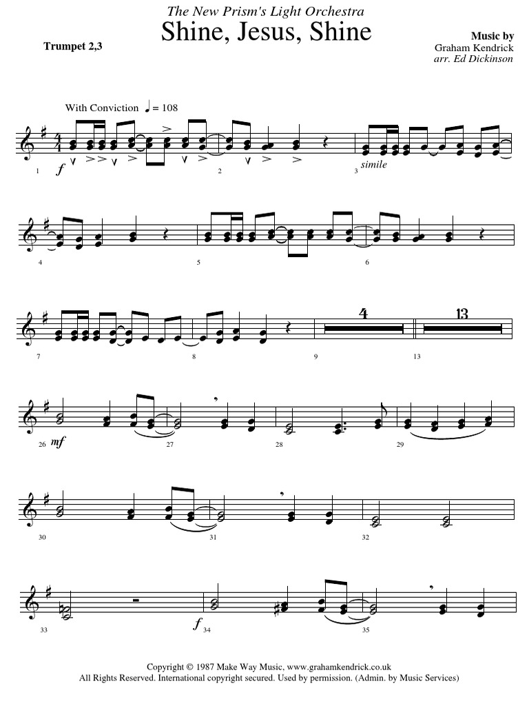 Shine Jesus Shine - Trumpet 23 | PDF | Ouverture (échecs) | Échecs