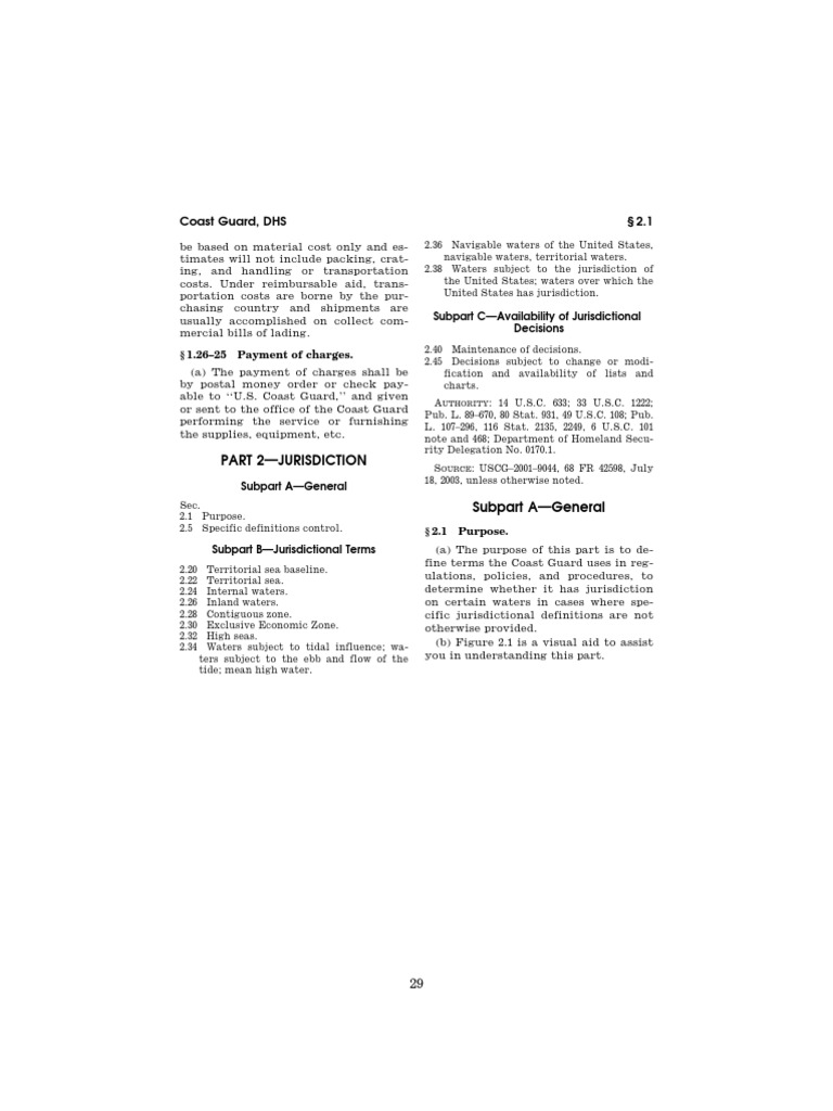 USCG Jurisdiction Map (33CFR2-5) | PDF | Tide | Territorial Waters