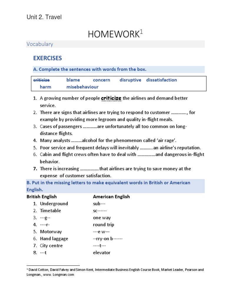 Unit 2 - Homework | PDF | Aviation | Business