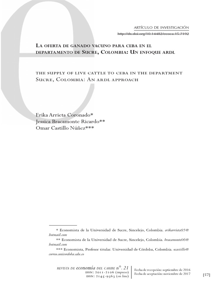 Modelo Ardl | PDF | Oferta (economía) | Precios