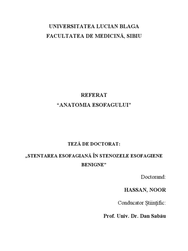 Anatomia Esofagului | PDF
