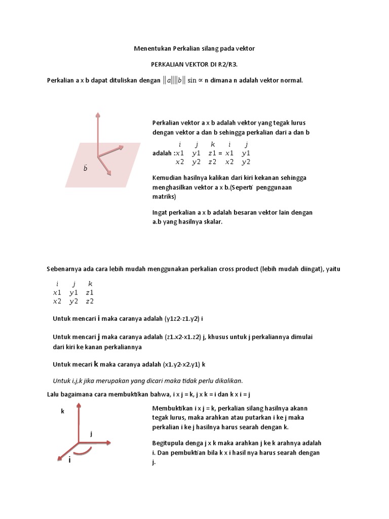 Rumus dan Contoh Cross Product Vektor | PDF