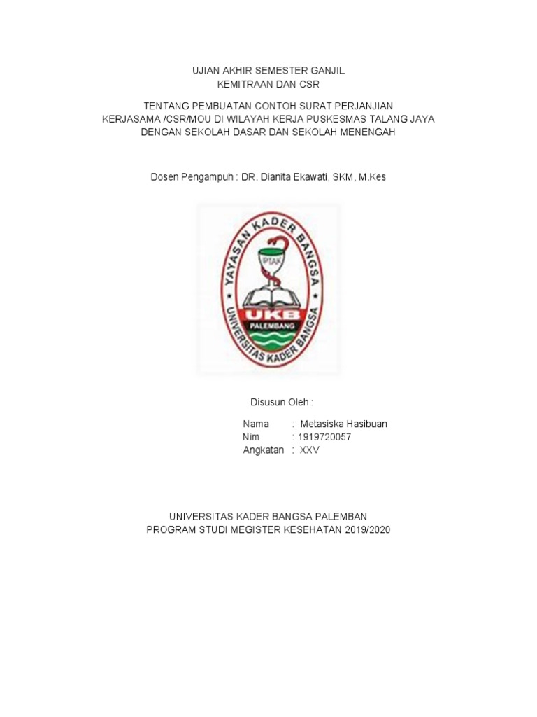 Metasiska Tugas CSR Dan Mou 2021 | PDF