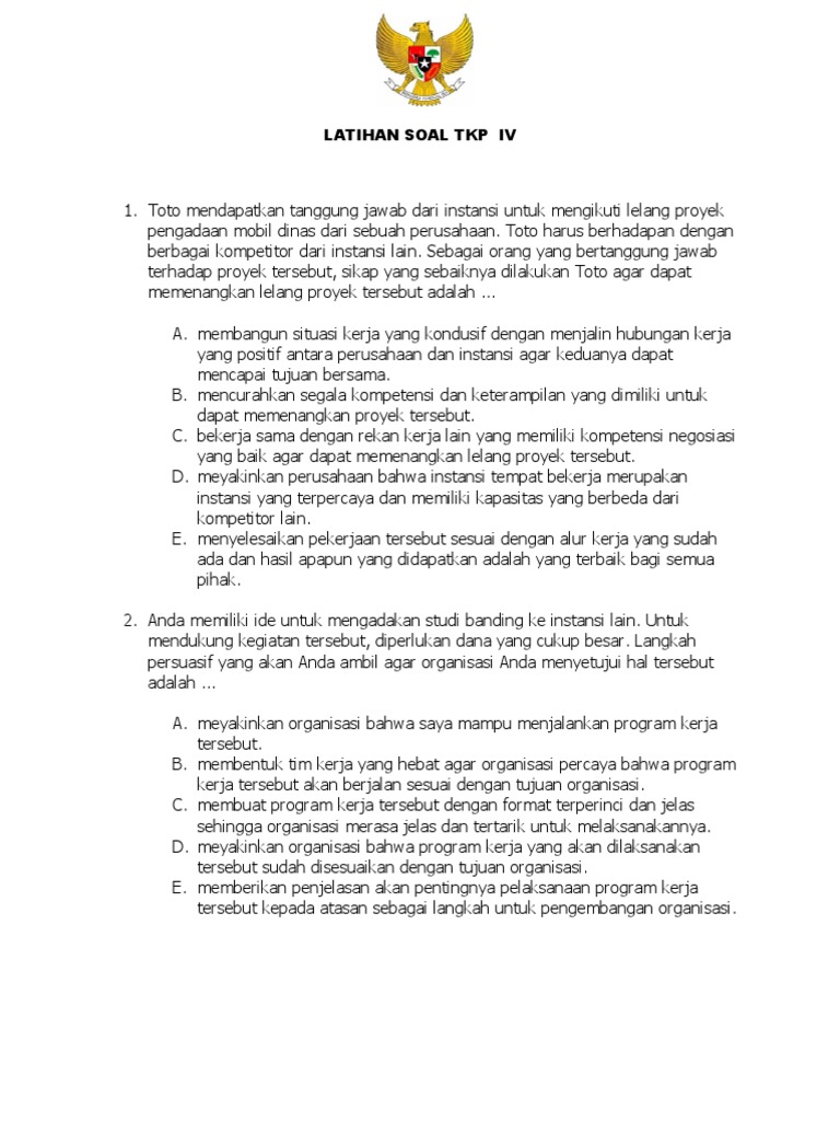 Latihan Soal TKP 4 | PDF