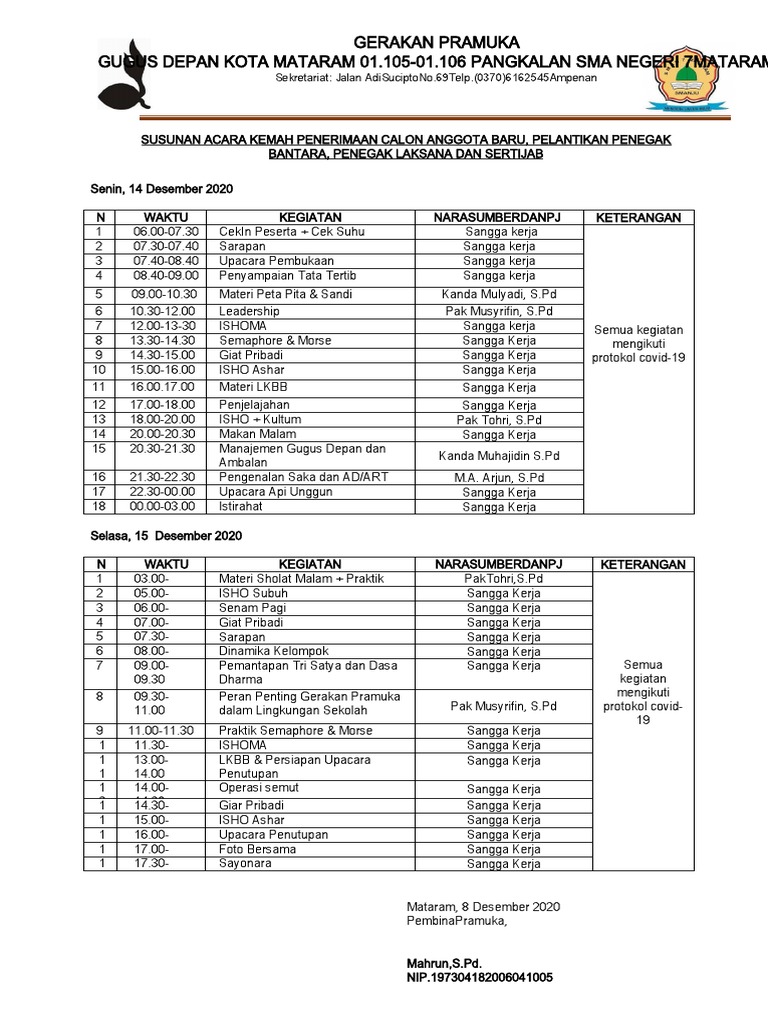Rundown Plan C Revisi 2 | PDF
