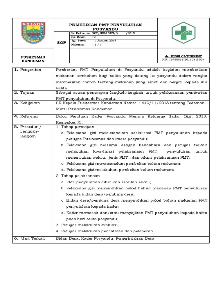 Pemberian PMT Penyuluhan Posyandu BLM | PDF