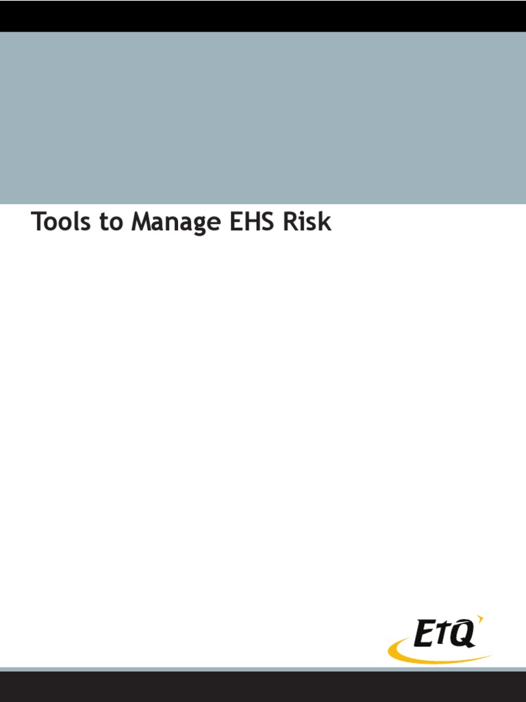 Tools To Manage EHS Risk | PDF | Occupational Safety And Health | Risk ...