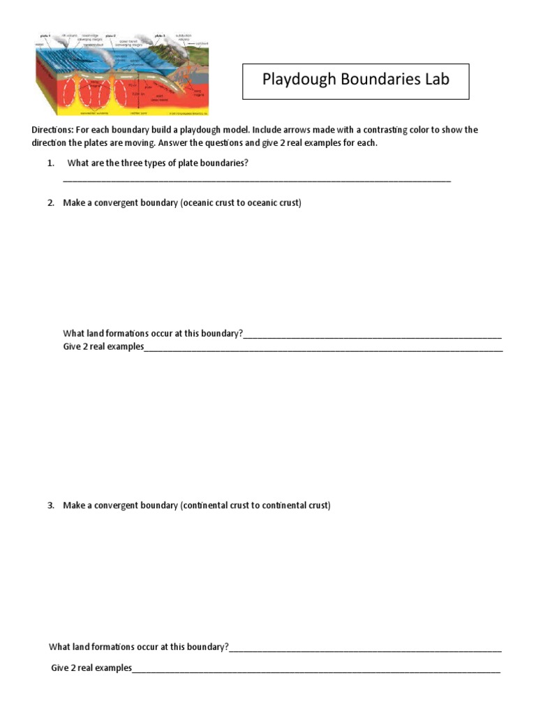 Playdough Boundaries Lab | PDF | Plate Tectonics | Structural Geology