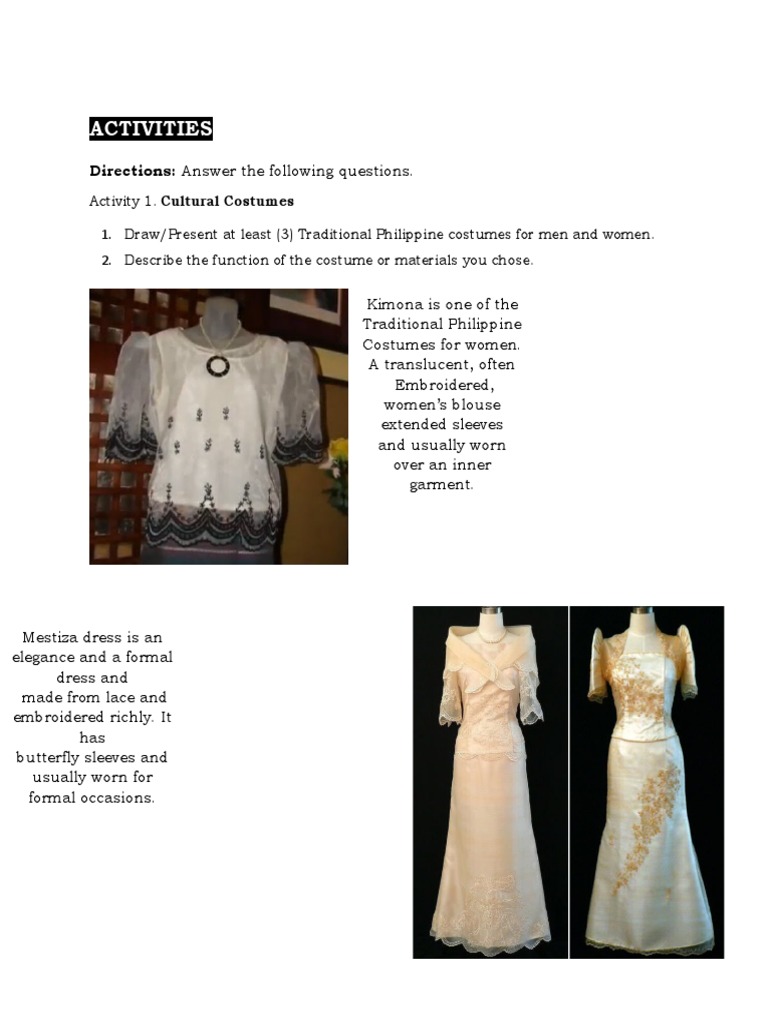 Filipino Traditional Dress Drawing