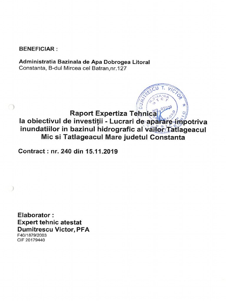 Expertiza Tehnica Tatlageac | PDF