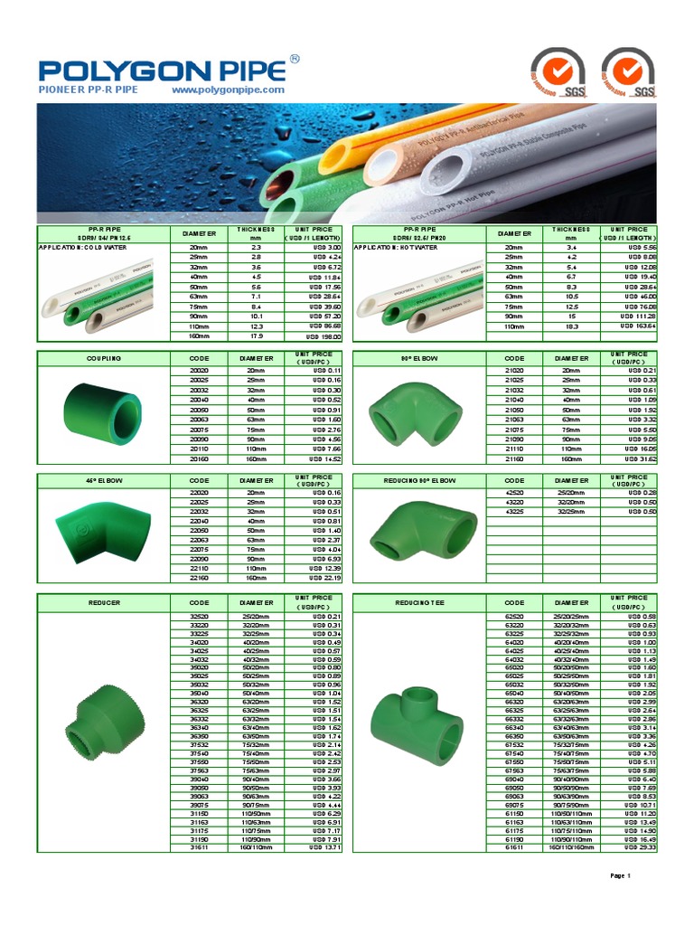 POLYGON PP-R Price List 2019 | PDF | Plumbing | Mechanical Engineering