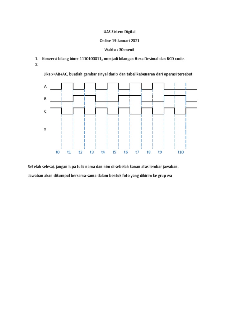 UAS Sistem Digital 19 Januari 2021 | PDF