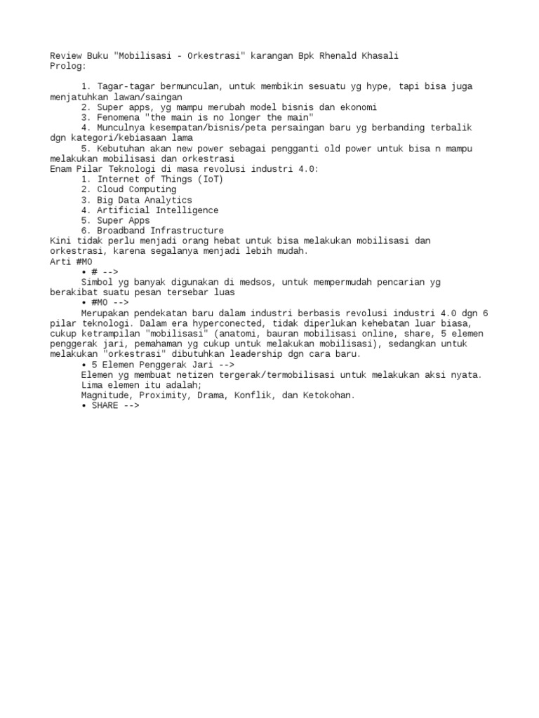 Review N Catatan Buku MO by Rhenald Khasali | PDF | Komputer