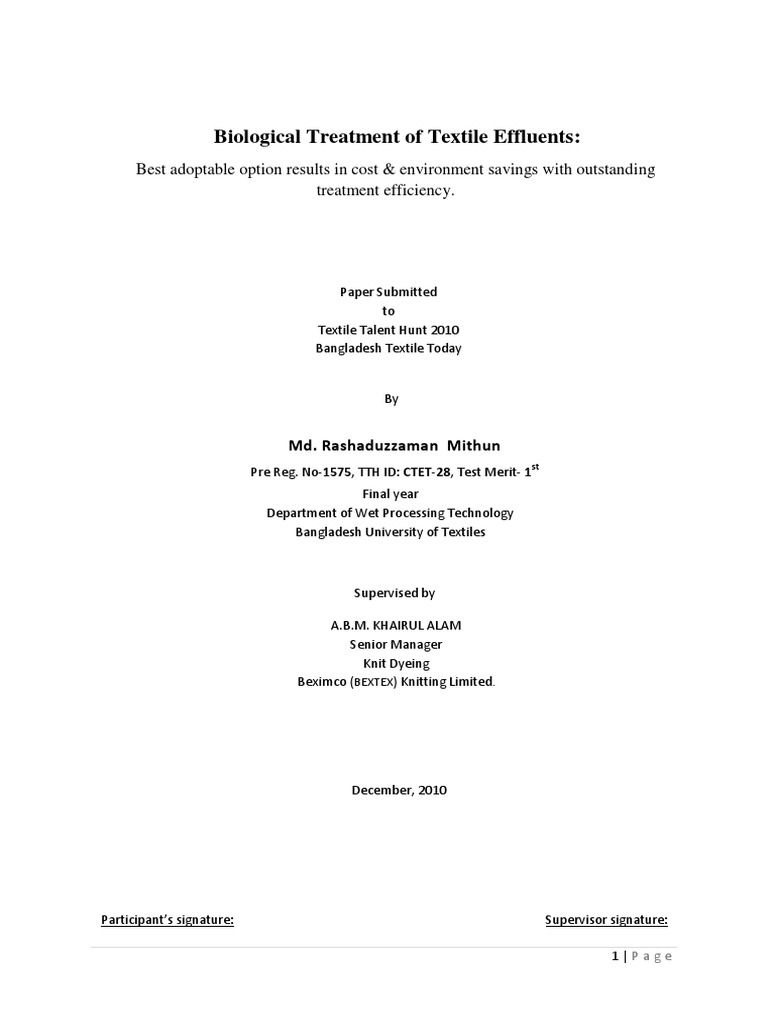 Mithun Project Paper PDF | PDF | Sewage Treatment | Chemical Substances