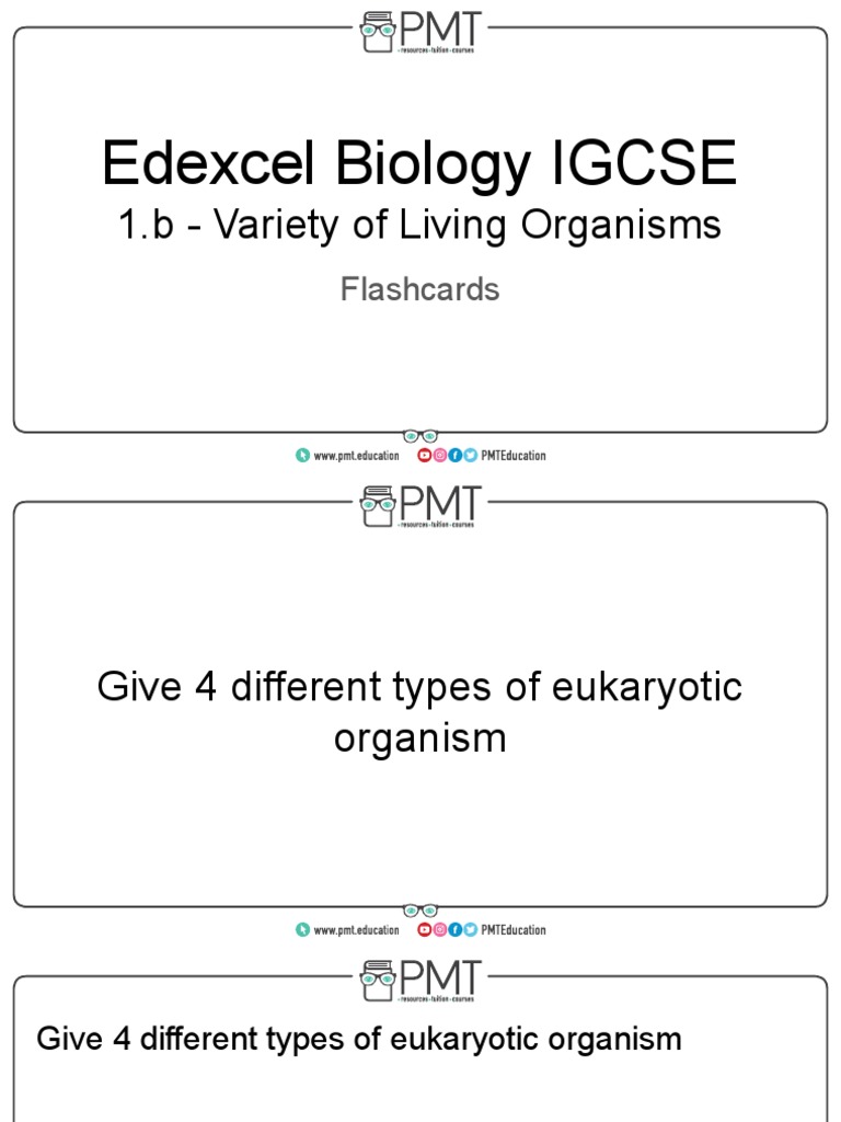Flashcards - 1b Variety of Living Organisms - Edexcel Biology IGCSE ...