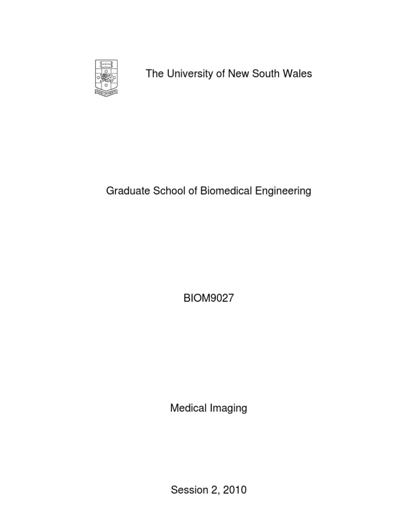 Medical Imaging Course Overview BIOM9027 | PDF | Medical Imaging ...