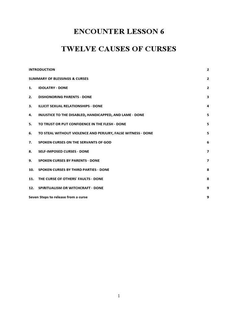 12 Causes of Curses and How to Break Free | PDF | Ham (Son Of Noah) | Noah