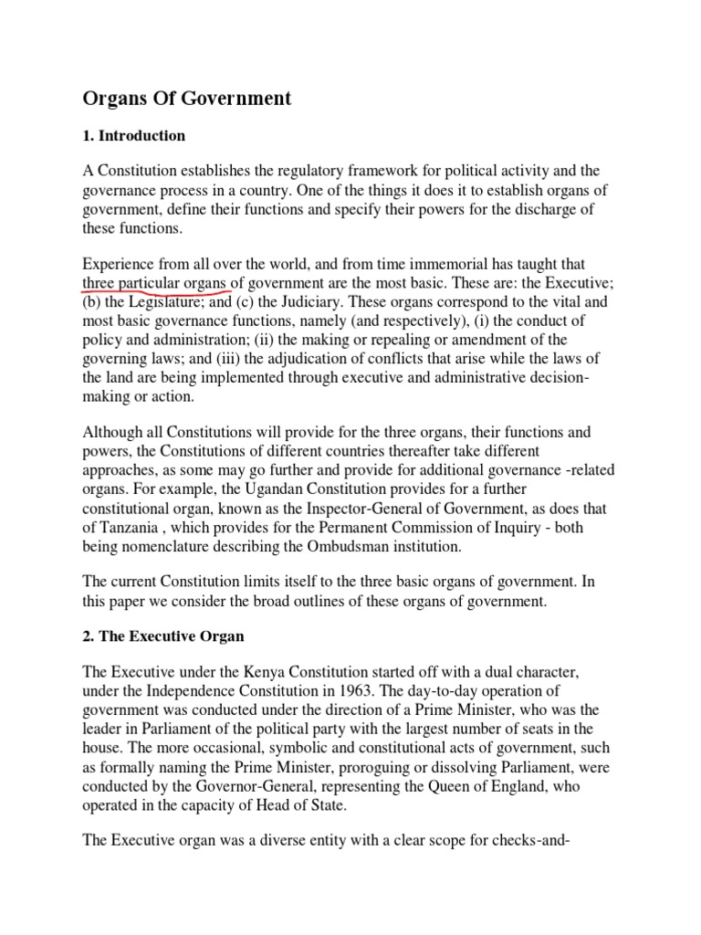 Organs of Government | PDF | Judiciaries | Constitution