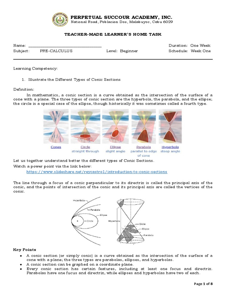 Illustrate The Different Type of Conic Section | PDF | Ellipse | Euclidean Geometry