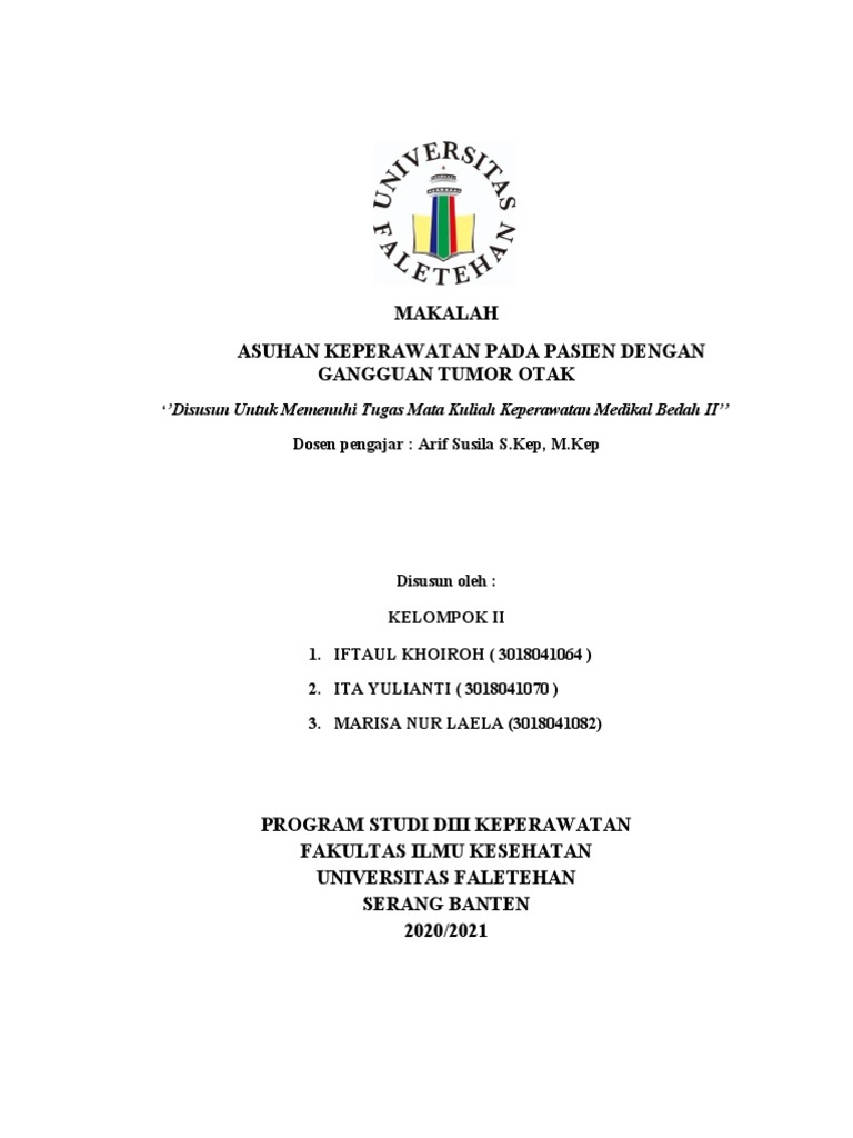 Makalah Askep Tumor Otak KMB | PDF | Sains & Matematika