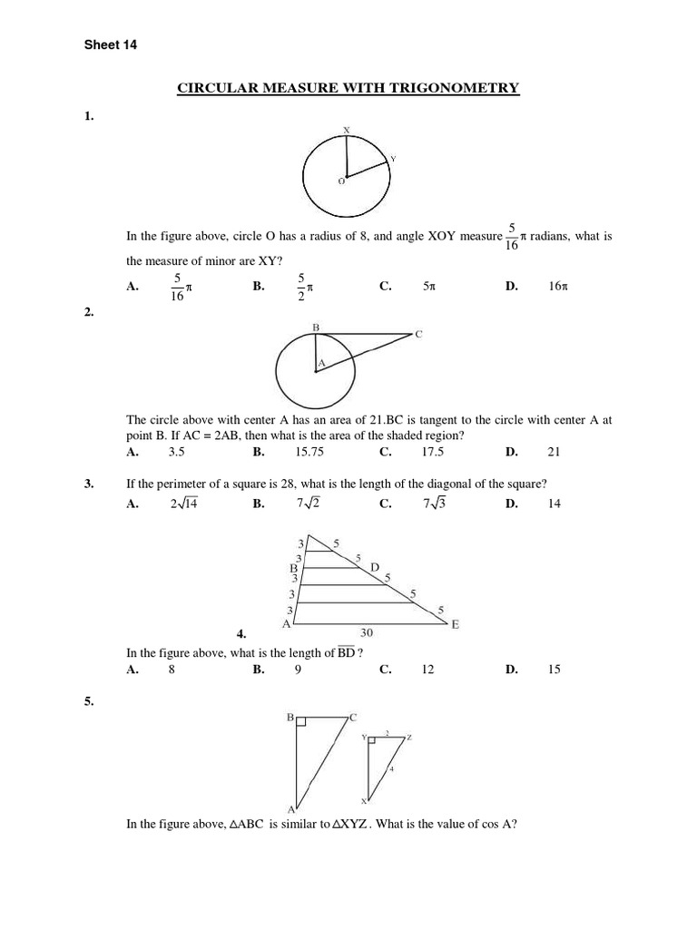 Circular Measure With Trigonometry | PDF | Teaching Methods & Materials