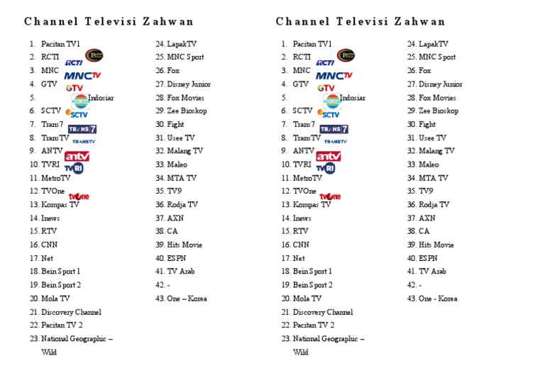 Channel Televisi Zahwan Channel Televisi Zahwan | PDF