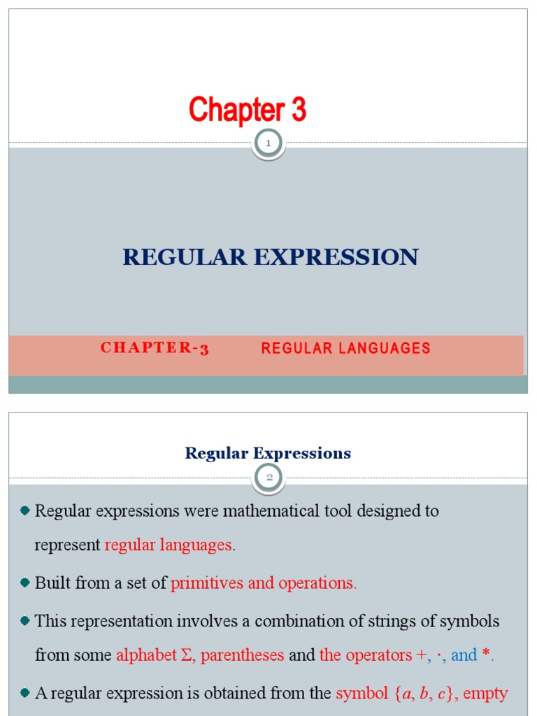 Chapter 3 REGULAR EXPRESSION | PDF | Theory Of Computation | Theoretical Computer Science
