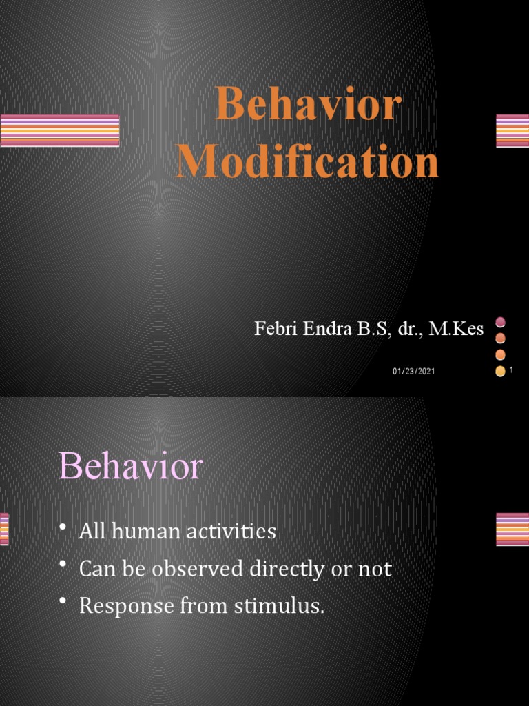 Behavior Modification: Febri Endra B.S, DR., M.Kes | PDF | Behavior | Attitude (Psychology)