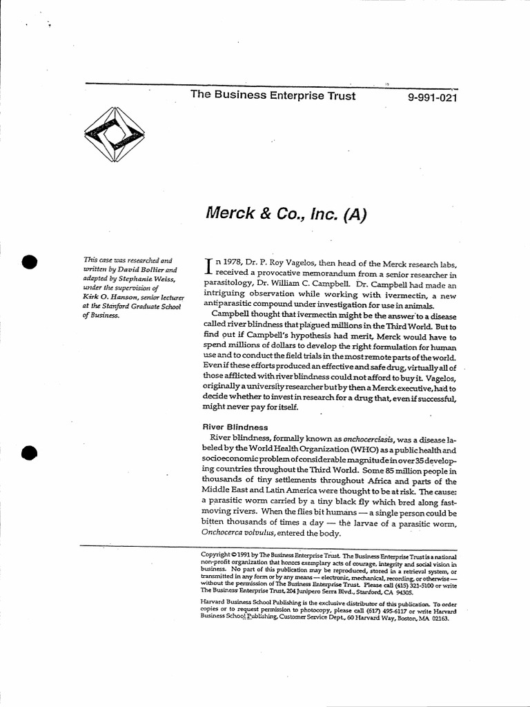 (012621) Merck - Co., Inc. (A) | Download Free PDF | Merck & Co. | Wellness