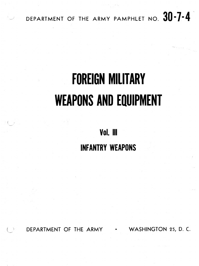 DA PAM 30-7-4 Foreign Weapons and Military Equipment (U) Vol III ...