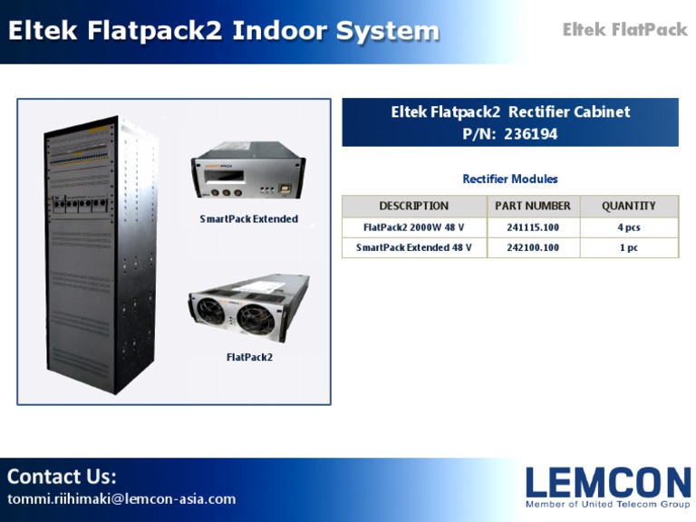 Eltek FlatPack2 Indoor System | PDF
