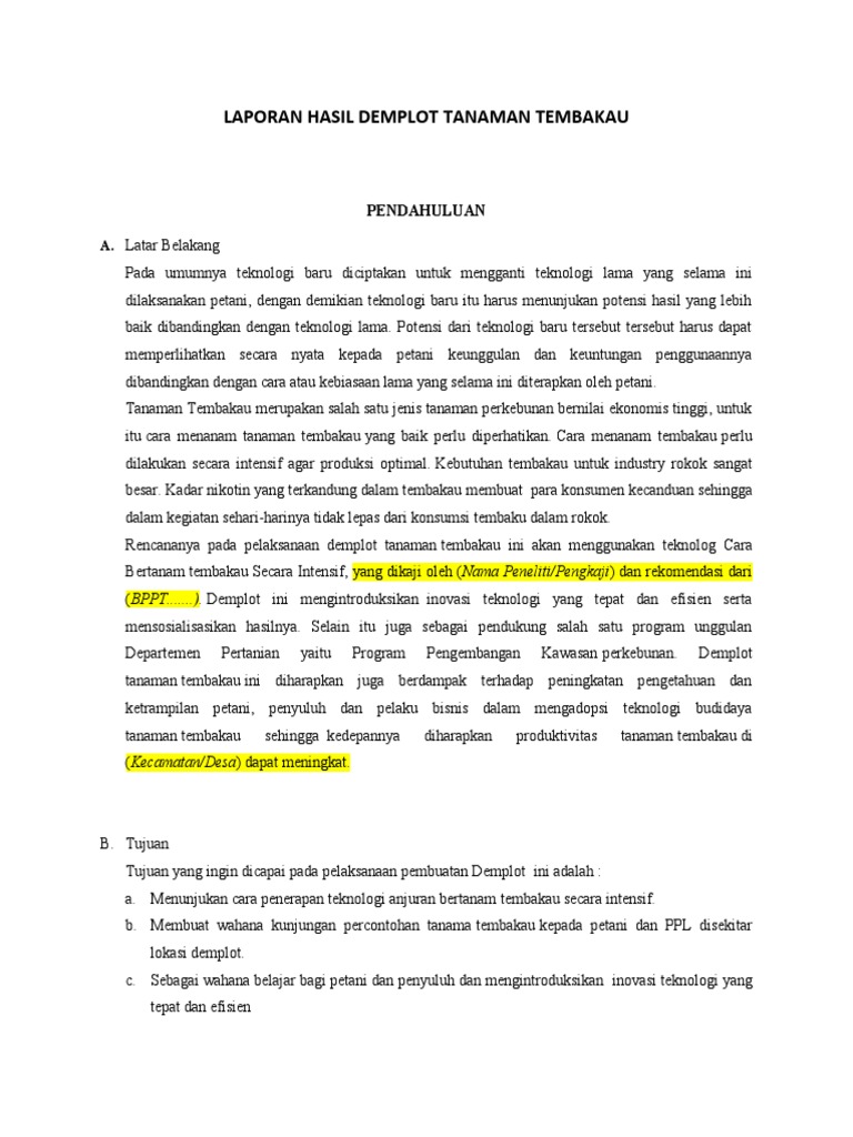 Demplot Tembakau: Teknologi Pertanian Baru | PDF | Teknologi & Rekayasa