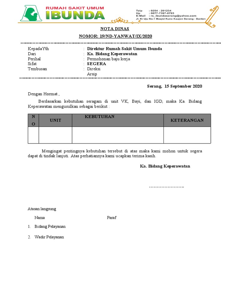 Contoh Nota Dinas | PDF