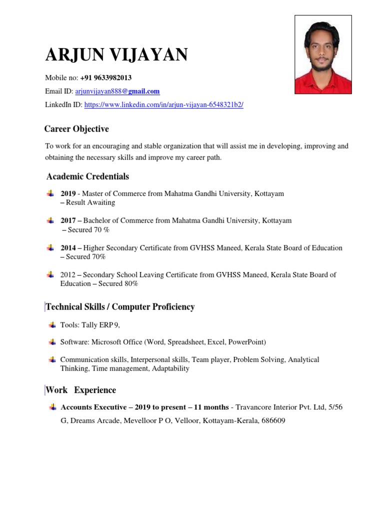 Arjun Vijayan Abroad Resume | PDF | Career & Growth