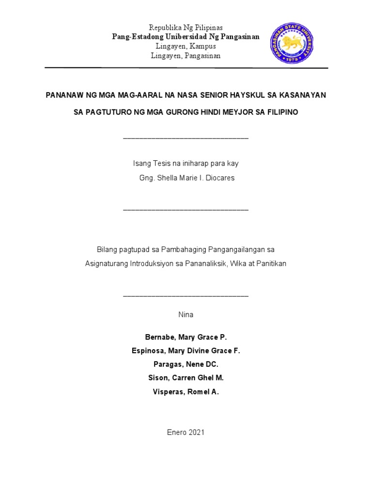 Fil109 Group 9 Pananaliksik | PDF