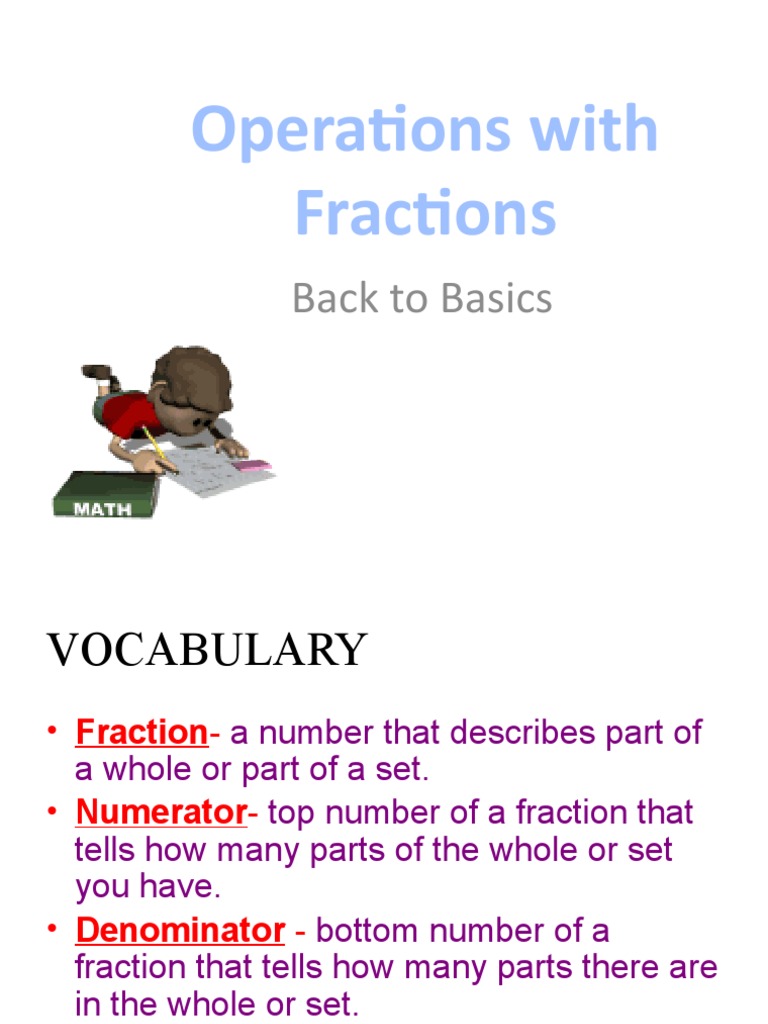 Basic Operations with Fractions | PDF | Division (Mathematics) | Algebra