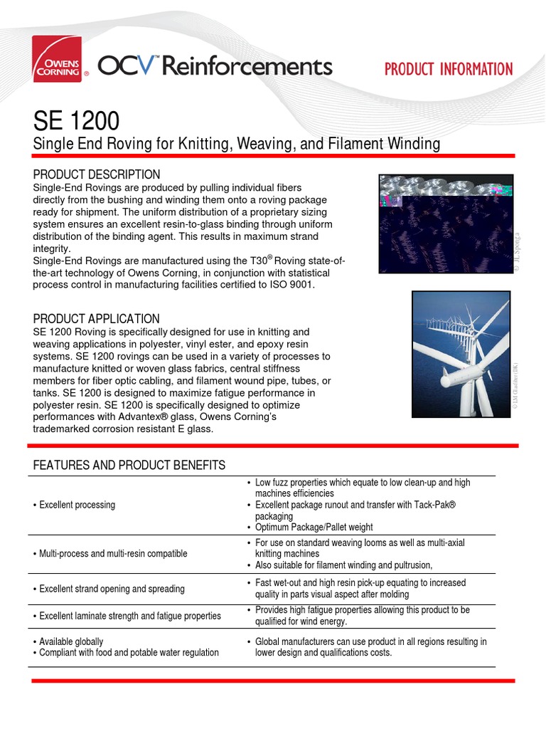 Single End Roving For Knitting, Weaving, and Filament Winding | PDF ...