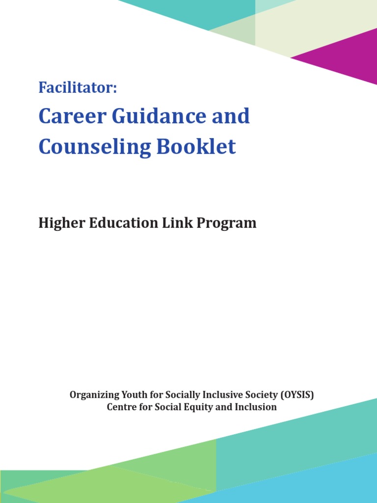 Facilitator Career Guidance Counseling Booklet English | PDF | Social ...