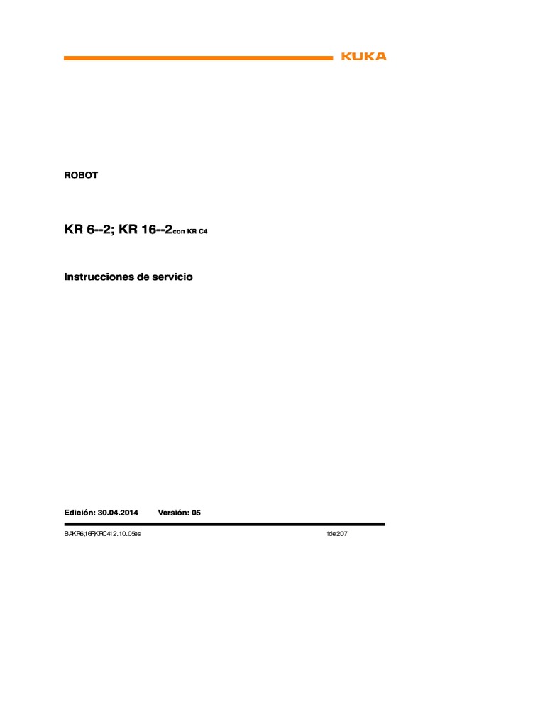 Manual de Instrucciones de Robots Kuka KR 6 16 KR C4 Es MANTENIMIENTO ...