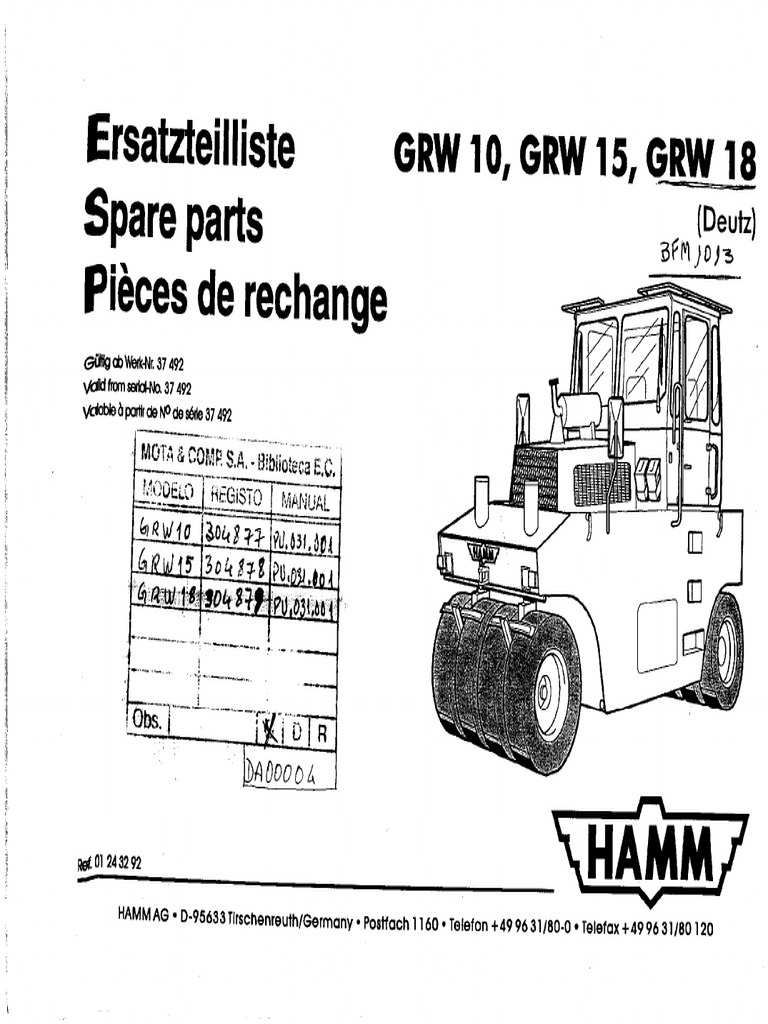 Manual de Peças GRW 18 | PDF
