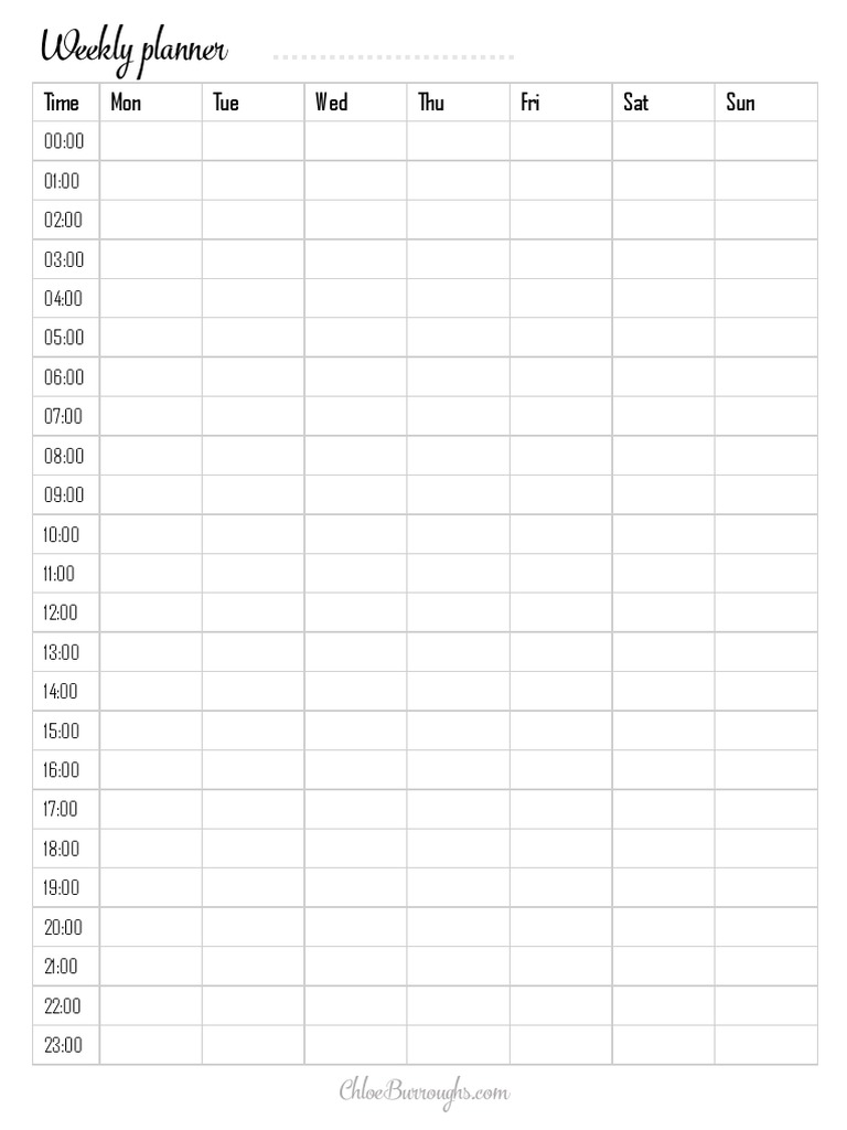 Time Mon Tue Wed Thu Fri Sat Sun | PDF