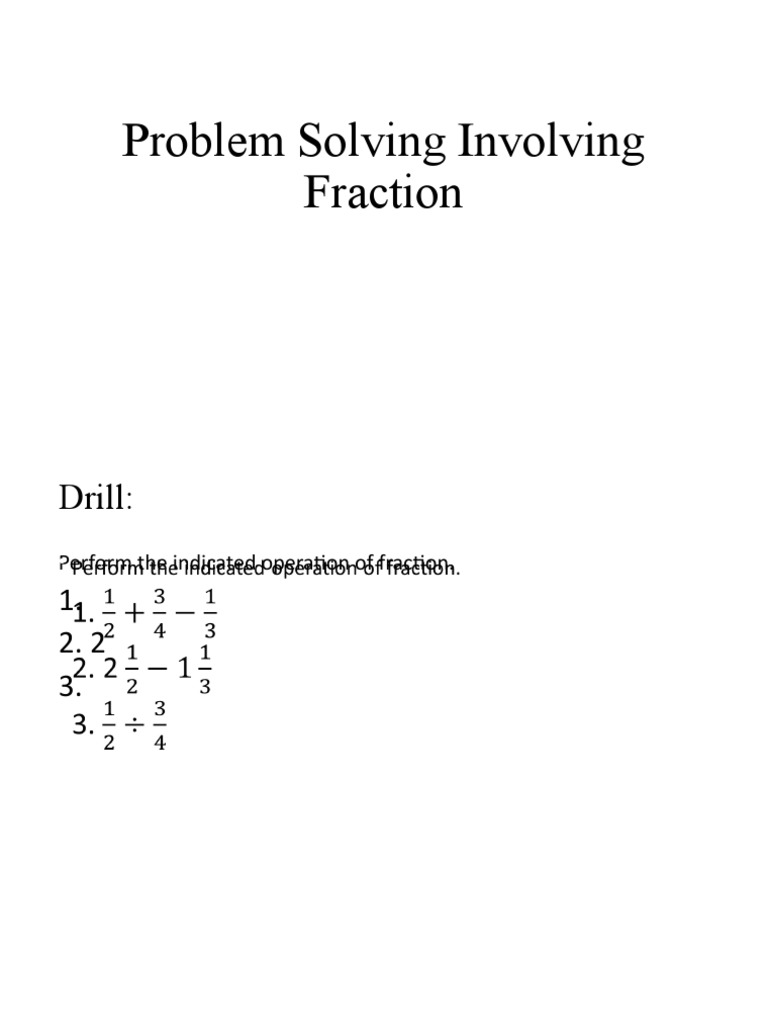 Fraction Problem Solving Exercises | PDF | Workweek And Weekend | Business