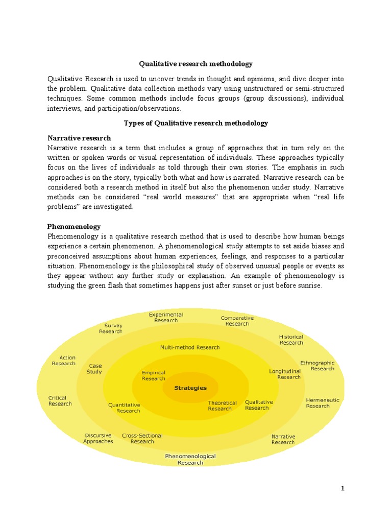 Qualitative Research Methodology - 1 | PDF | Qualitative Research ...