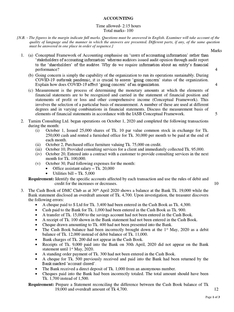 Accounting: Page 1 of 3 | Download Free PDF | Bookkeeping | Debits And ...