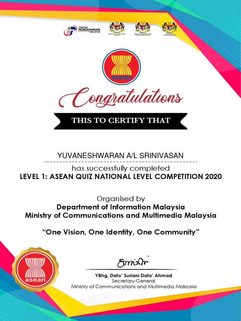 Level 1 Certificate of Completion | PDF