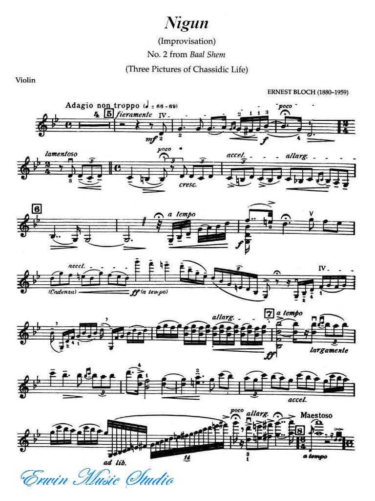 Bloch Nigun Violin Part | PDF