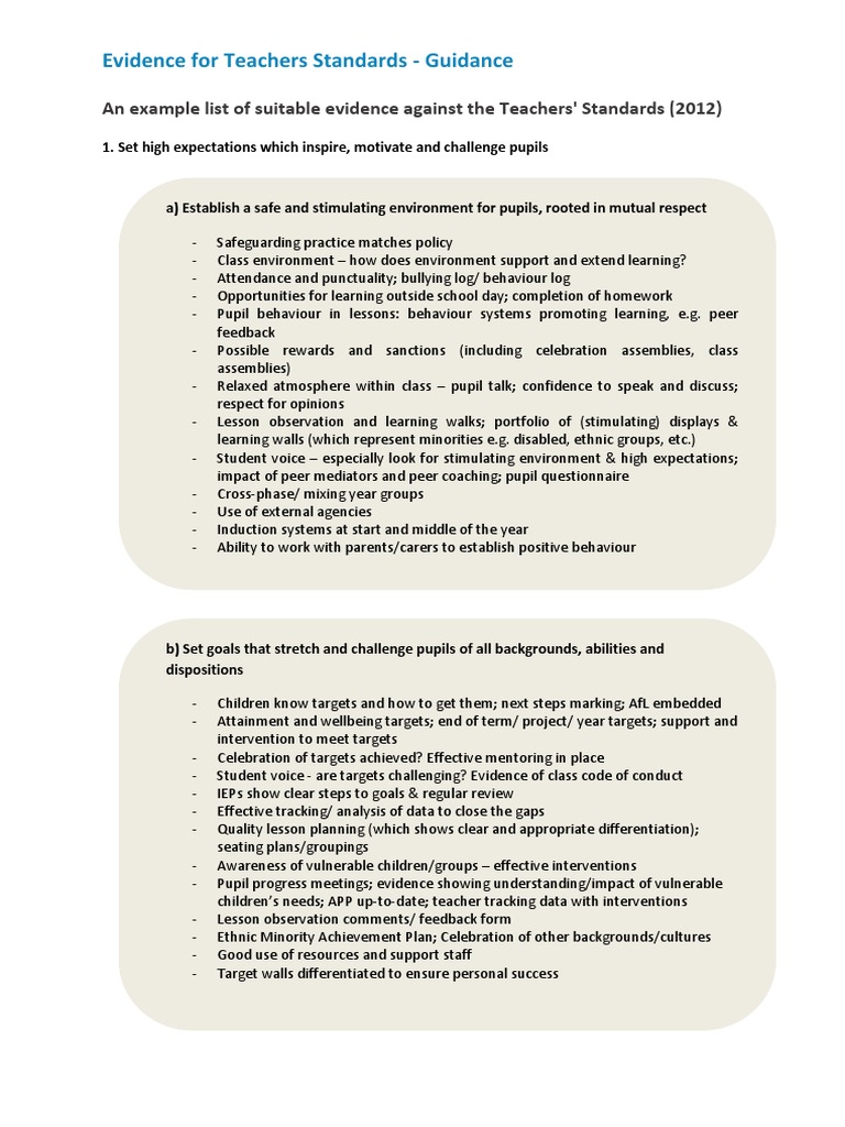 Evidence for Teacher Standards Guidance | PDF | Phonics | Educational ...