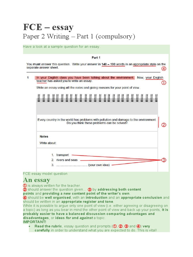 FCE - Essay: Paper 2 Writing - Part 1 (Compulsory) | PDF | Essays | Reason