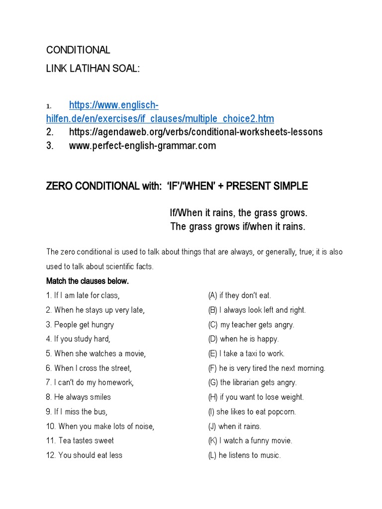 Conditional If, Exercises | PDF