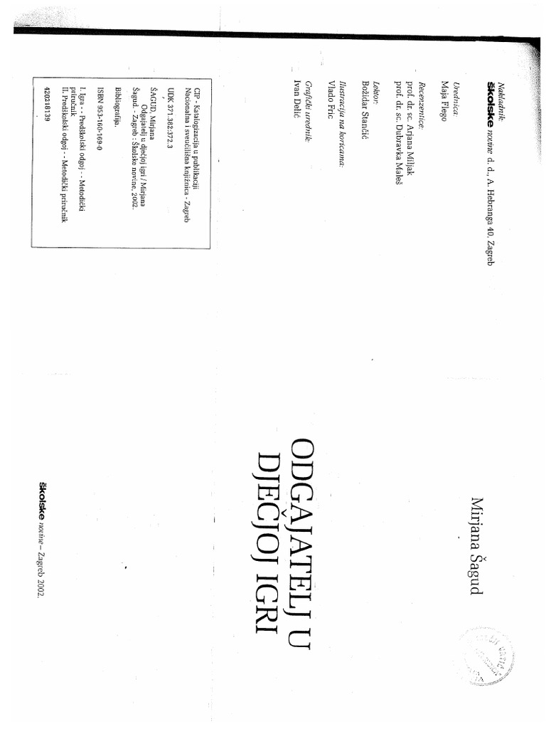 Sagud - Odgajatelj U Djecjoj Igri | PDF